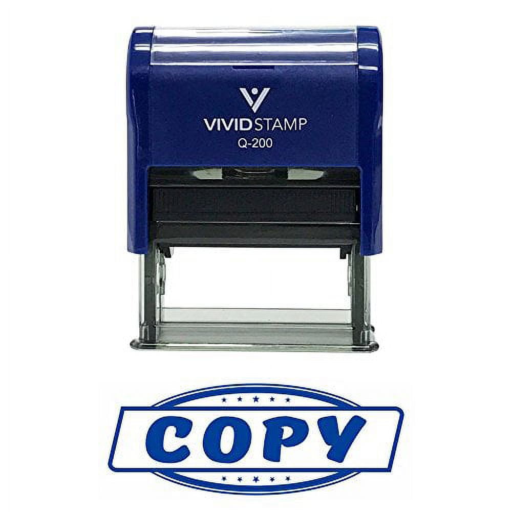 Vivid Stamp Copy Designer Office Self-Inking Office Rubber Stamp (Blue ...