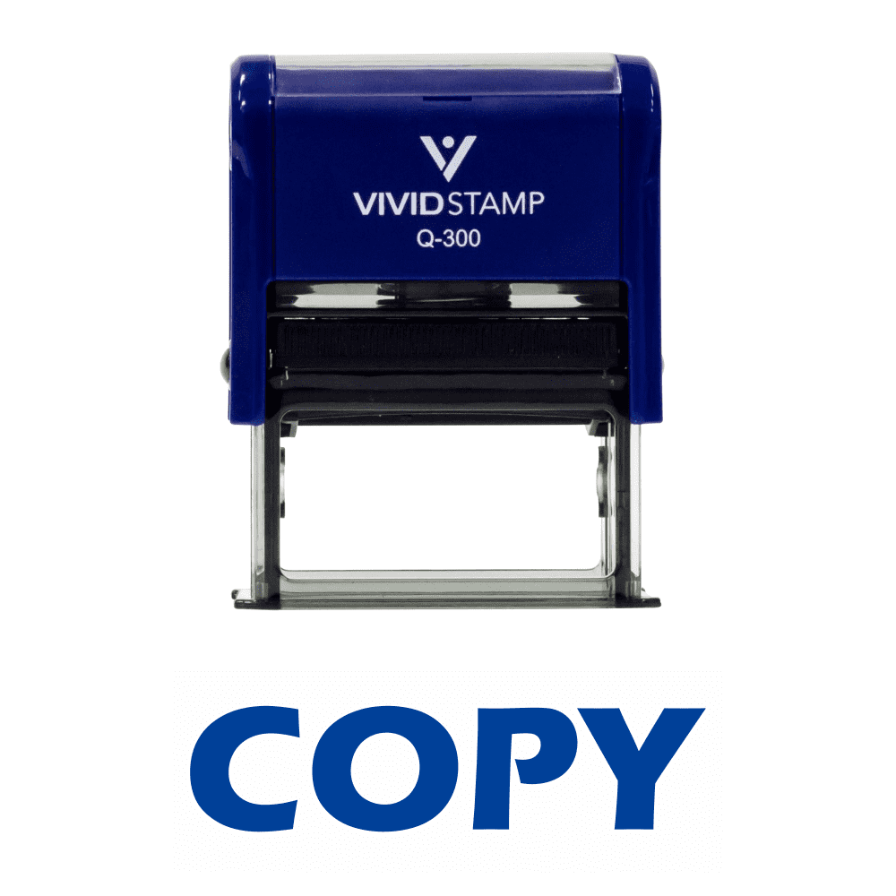 Vivid Stamp Copy Self-Inking Office Rubber Stamp (Blue) - Large ...