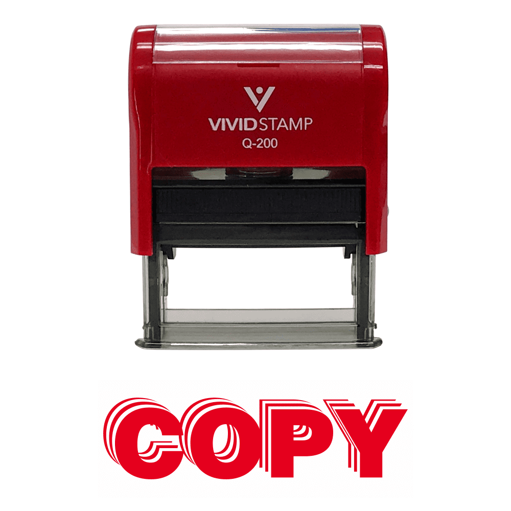 Vivid Stamp Medium Size Self-Inking Rubber Stamp with Copy Stacked ...
