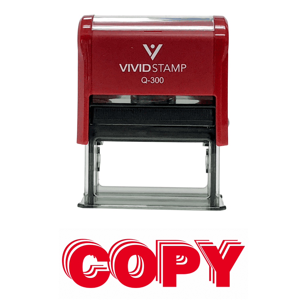 Vivid Stamp Copy Self Inking Rubber Stamp (Red Ink) - Copy Stacked ...