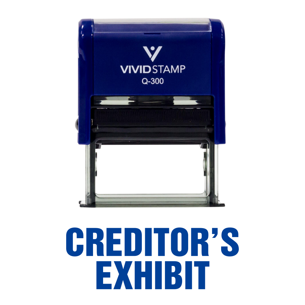 Vivid Stamp Creditor's Exhibit Self Inking Rubber Stamp (Blue Ink ...