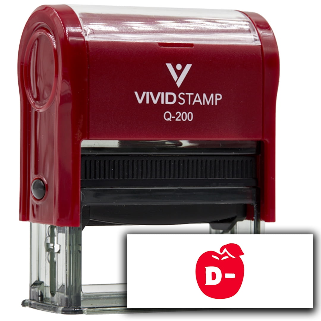 Vivid Stamp D- Teacher Stamps for Grading Self-Inking Rubber Stamps ...