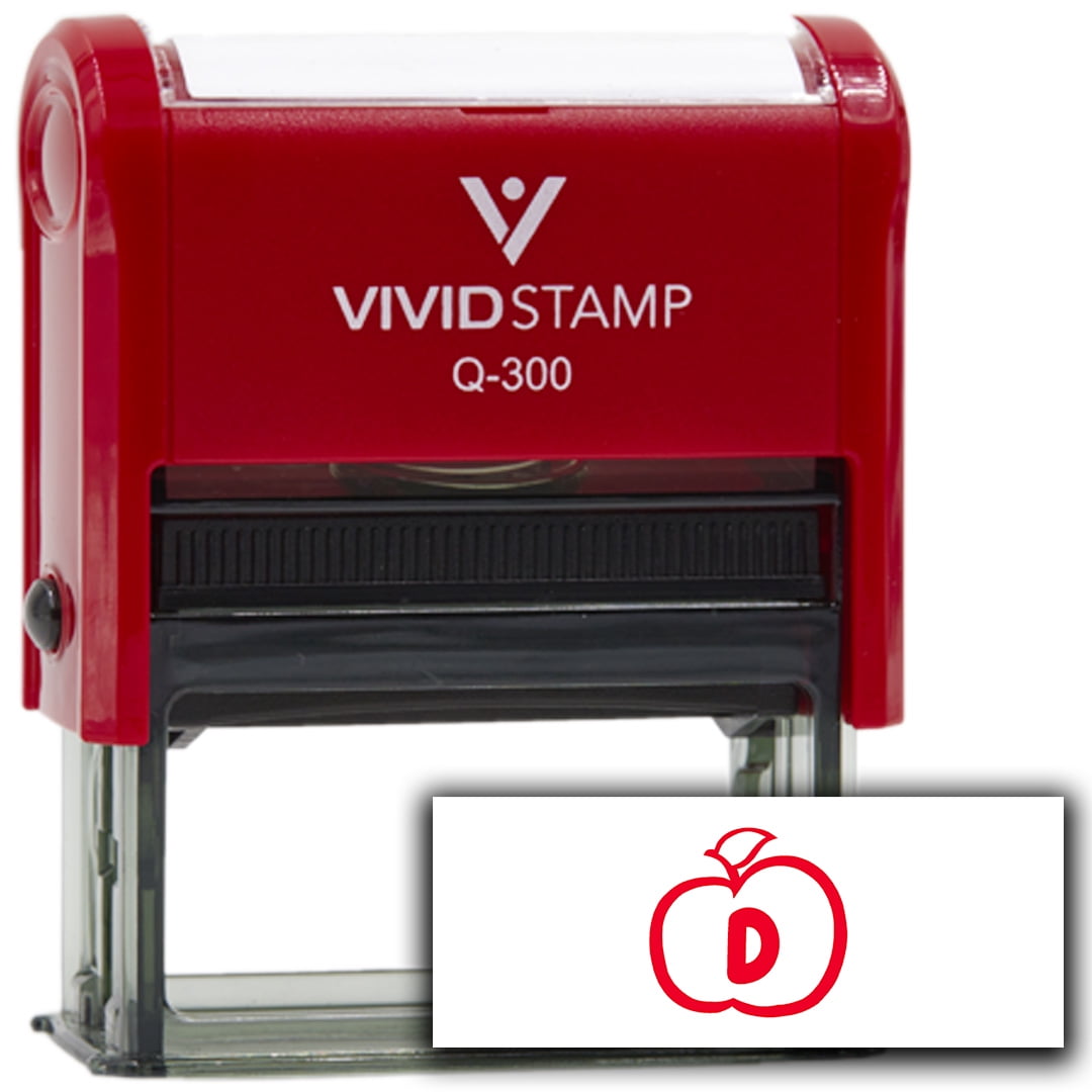 Vivid Stamp D Teacher Stamps for Grading Self-Inking Rubber Stamps (Red ...