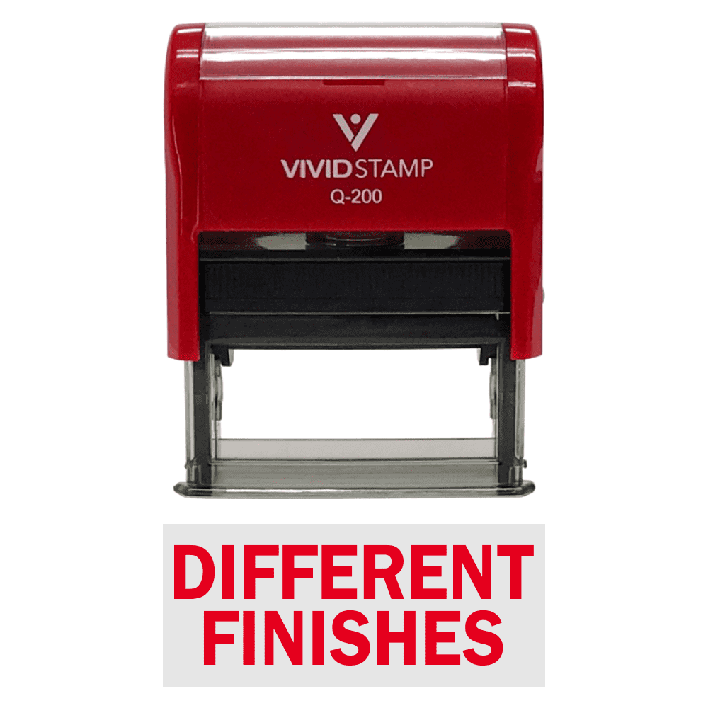 Vivid Stamp DIFFERENT FINISHES Self-Inking Office Rubber Stamp (Red ...