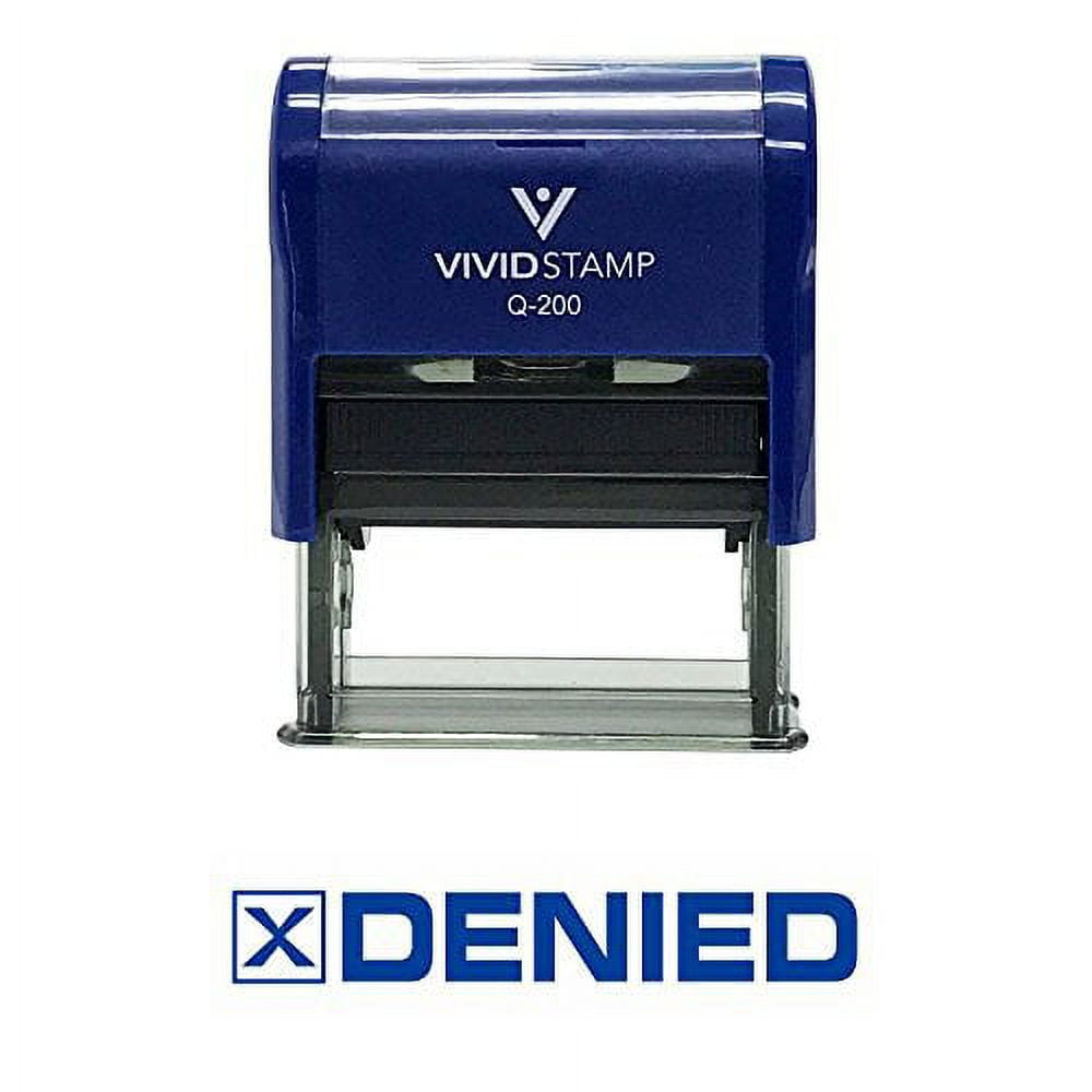 Vivid Stamp Denied Office Self-Inking Office Rubber Stamp (Blue) - M ...