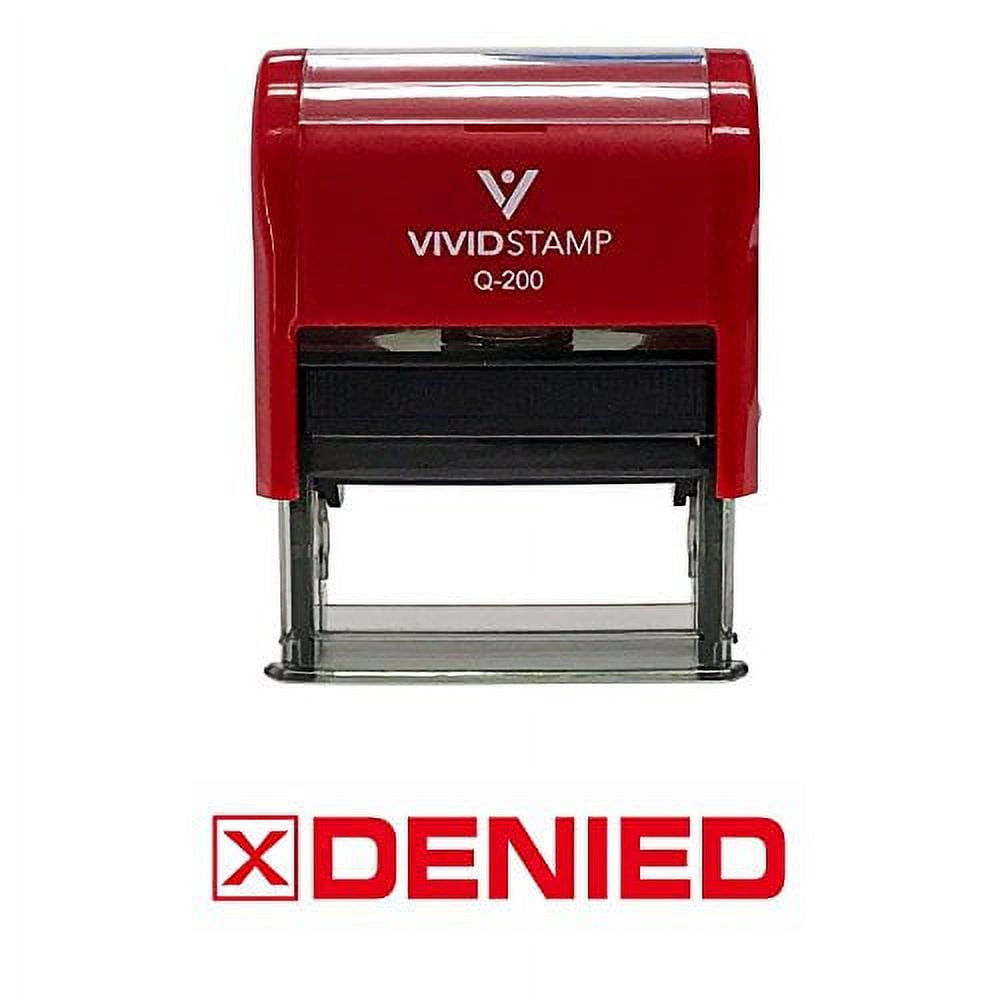 Vivid Stamp Denied Office Self-Inking Office Rubber Stamp (Red ...
