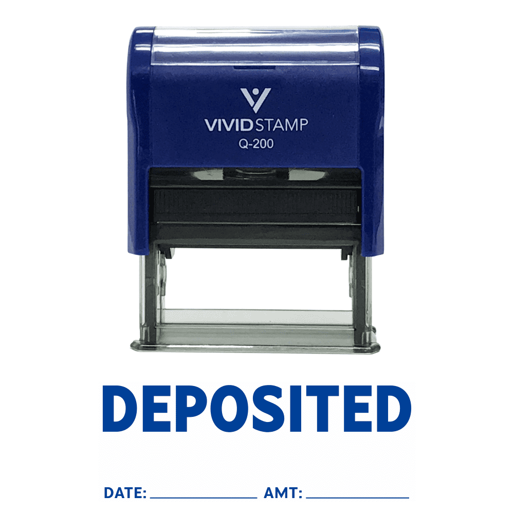 Vivid Stamp Deposited With Date Amount Line Self Inking Rubber Stamp ...
