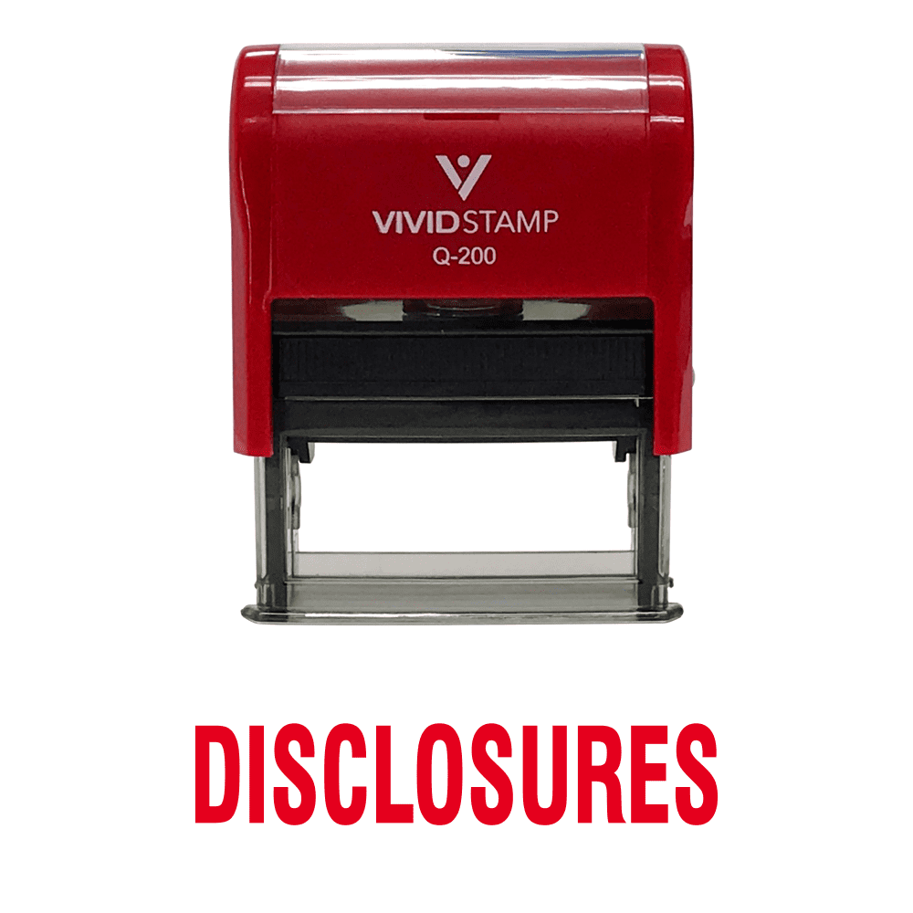 Vivid Stamp Disclosures Self Inking Rubber Stamp (Red Ink) - Medium ...