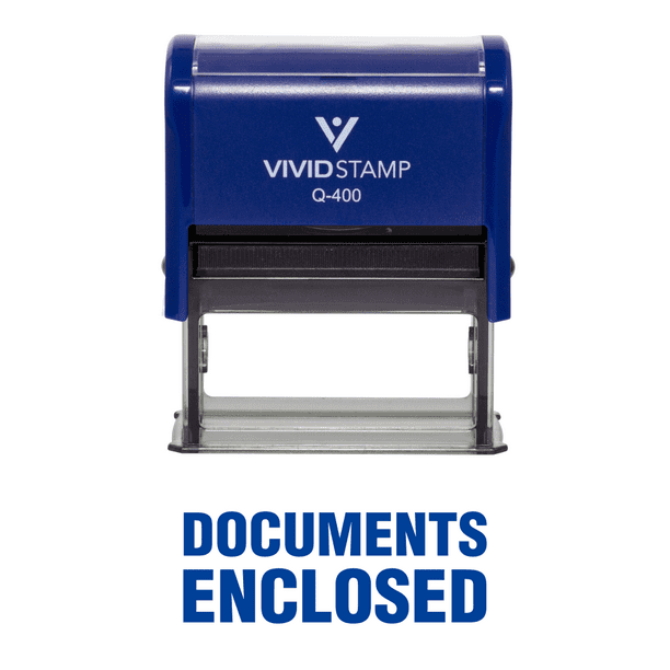 Vivid Stamp Documents Enclosed Self Inking Rubber Stamp (Blue Ink) - X ...