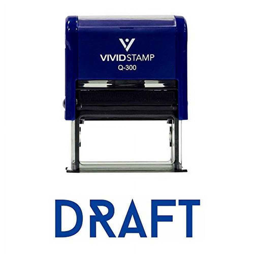 Vivid Stamp Draft Office Self-Inking Office Rubber Stamp (Blue) - L ...