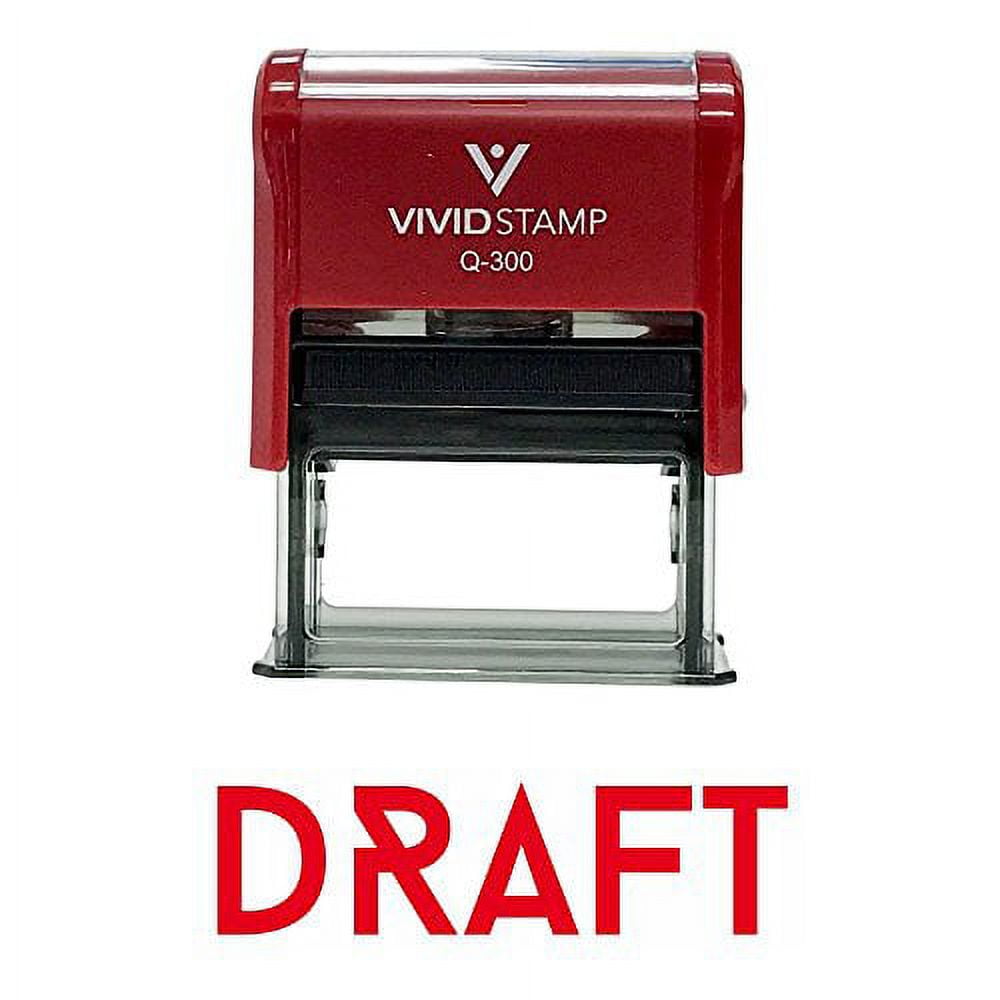 Vivid Stamp Draft Office Self-Inking Office Rubber Stamp (Red) - L ...