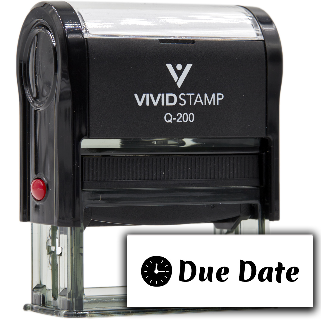Vivid Stamp Due Date Self-Inking Rubber Stamps Teachers And Schools ...