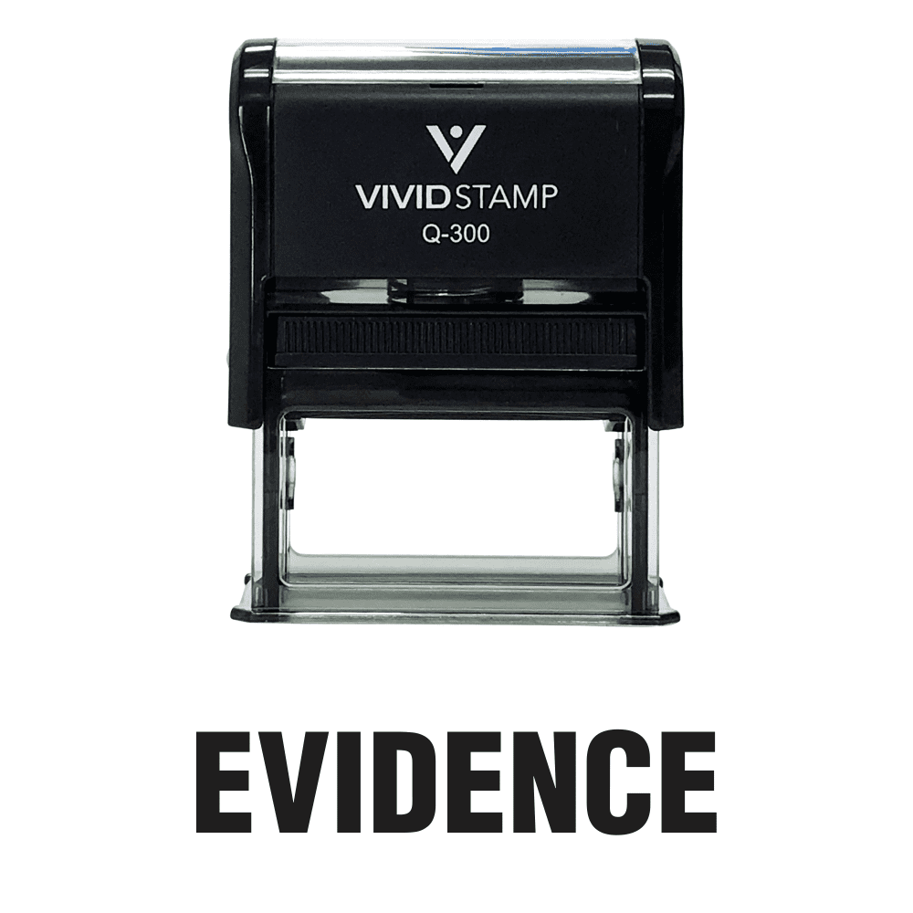 Vivid Stamp EVIDENCE Self Inking Rubber Stamp (Black Ink) - Large ...