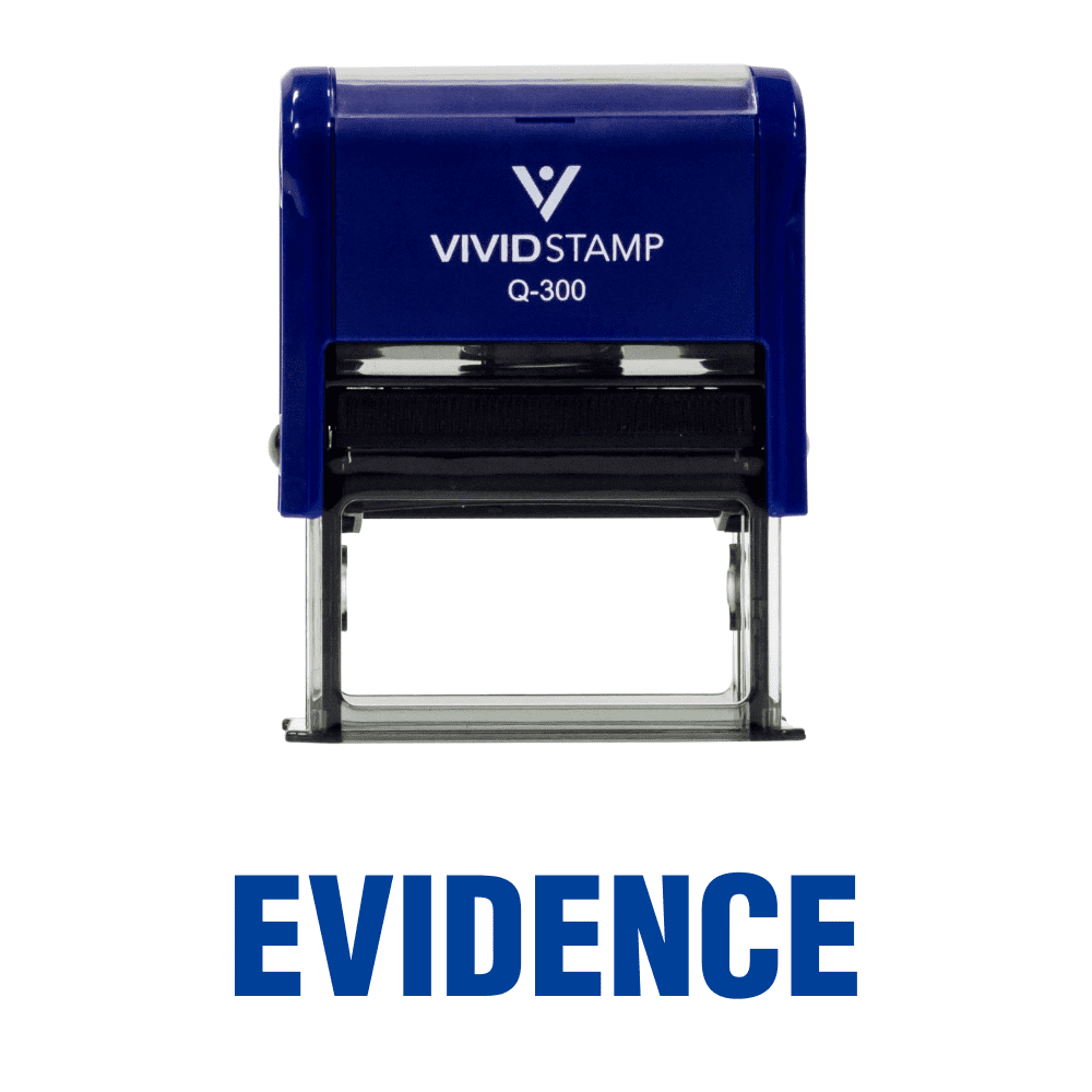 Vivid Stamp EVIDENCE Self Inking Rubber Stamp (Blue Ink) - Large - Walmart.com
