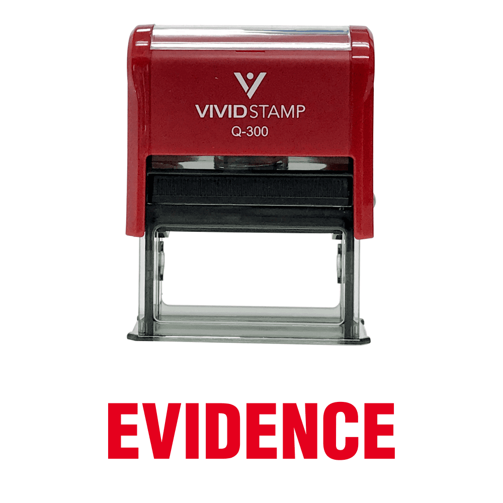 Vivid Stamp EVIDENCE Self Inking Rubber Stamp (Red Ink) - Large ...