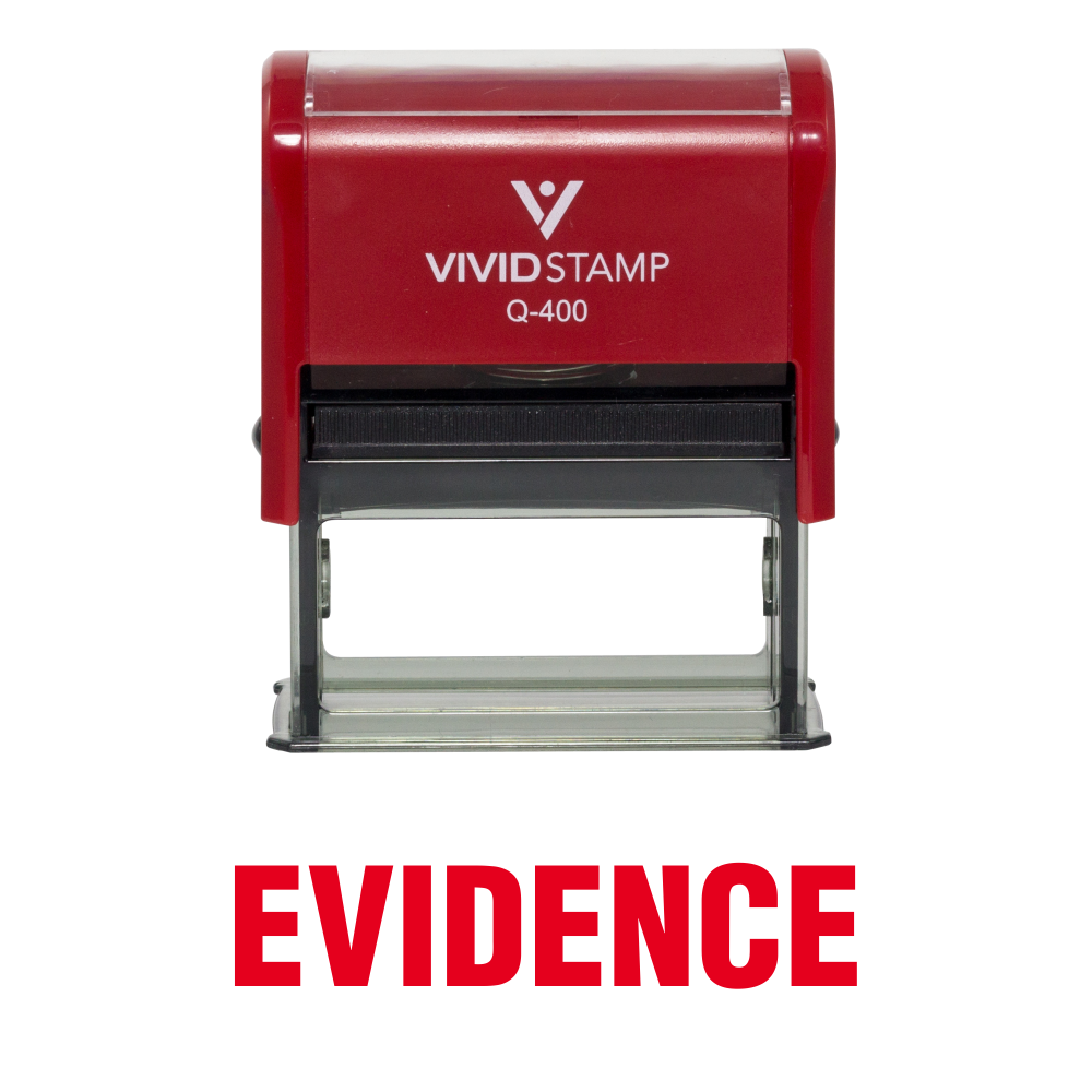 Vivid Stamp EVIDENCE Self Inking Rubber Stamp (Red Ink) - X-Large ...