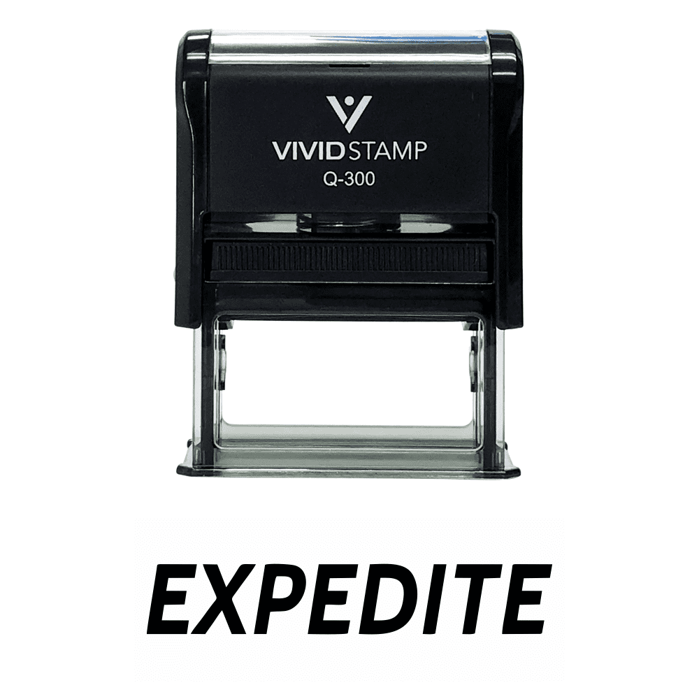 Vivid Stamp EXPEDITE Self Inking Rubber Stamp (Black Ink) - Large ...