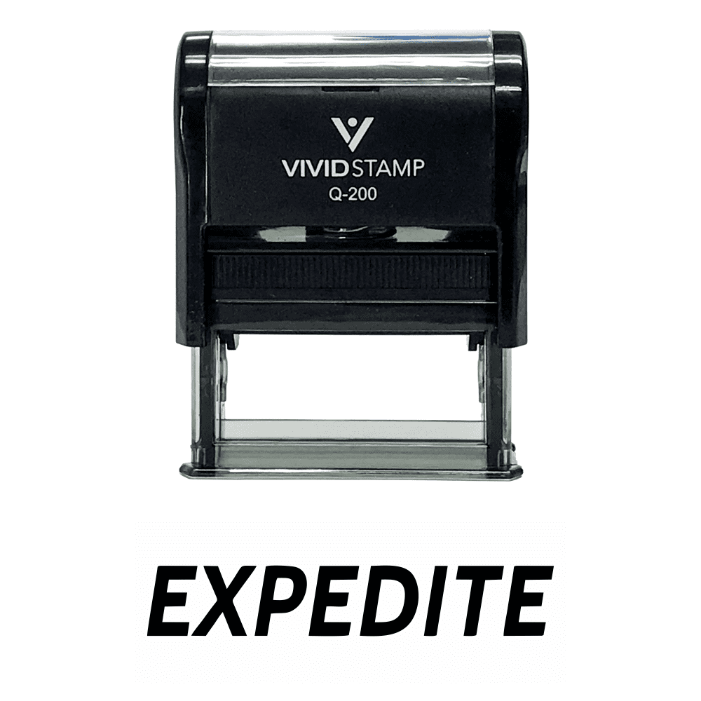 Vivid Stamp EXPEDITE Self Inking Rubber Stamp (Black Ink) - Medium ...