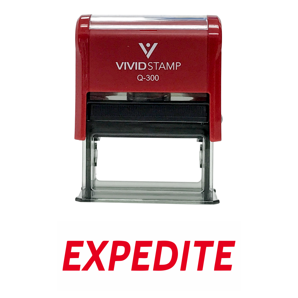 Vivid Stamp EXPEDITE Self Inking Rubber Stamp (Red Ink) - Large ...