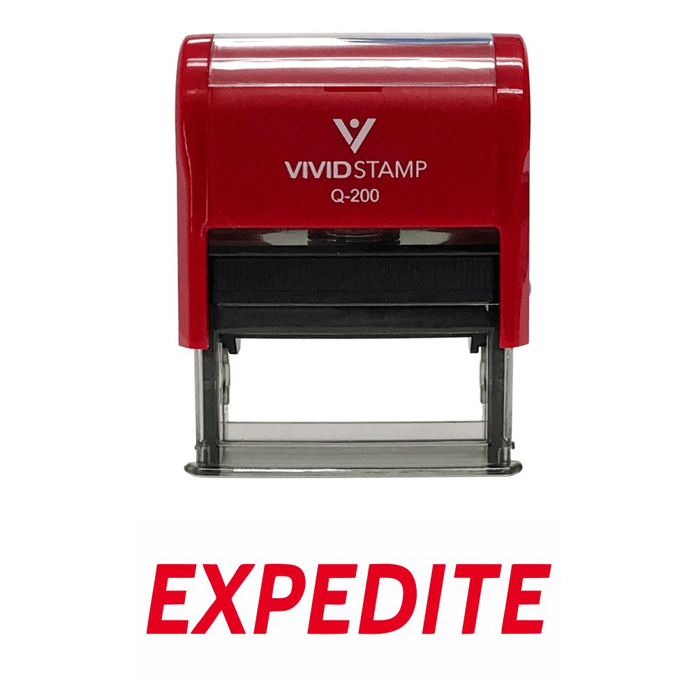 Vivid Stamp EXPEDITE Self Inking Rubber Stamp (Red Ink) - Medium ...