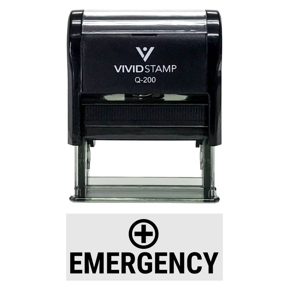 Vivid Stamp Emergency Medical Self-Inking Rubber Stamps (Blank Ink) - Q ...