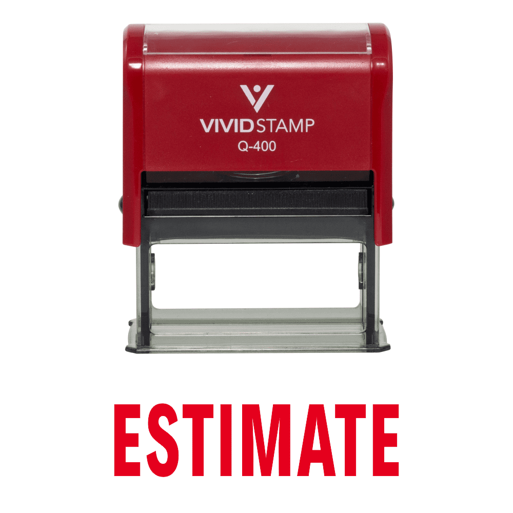 Vivid Stamp Estimate Self Inking Rubber Stamp (Red Ink) - X-Large ...