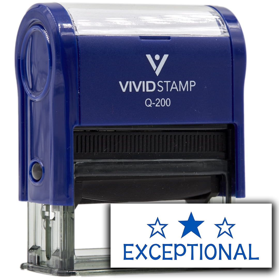 Vivid Stamp Exceptional Self Inking Rubber Stamp (Blue Ink) - Q-200 ...