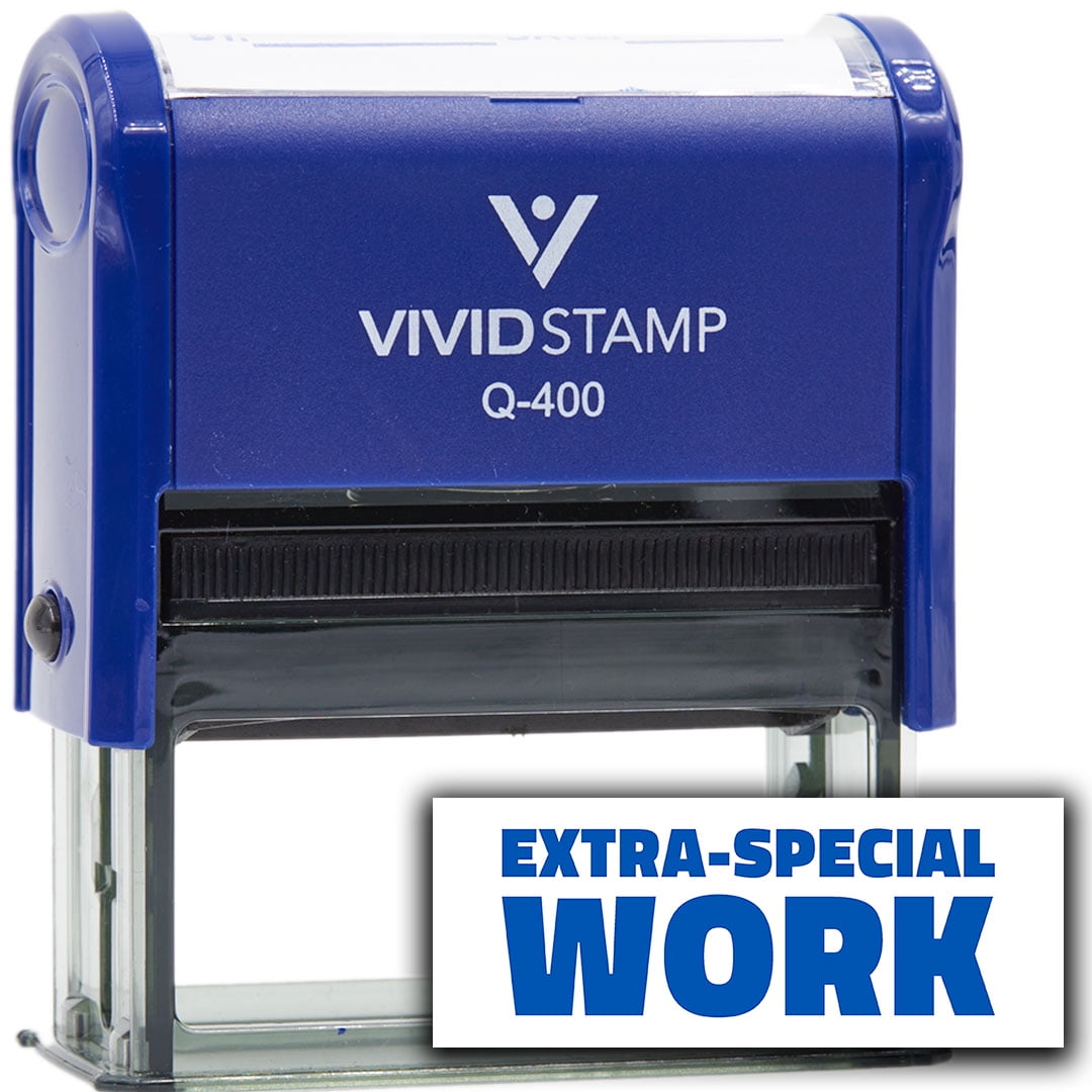 Vivid Stamp Extra-Special Work Self Inking Rubber Stamp (Blue Ink) - Q ...