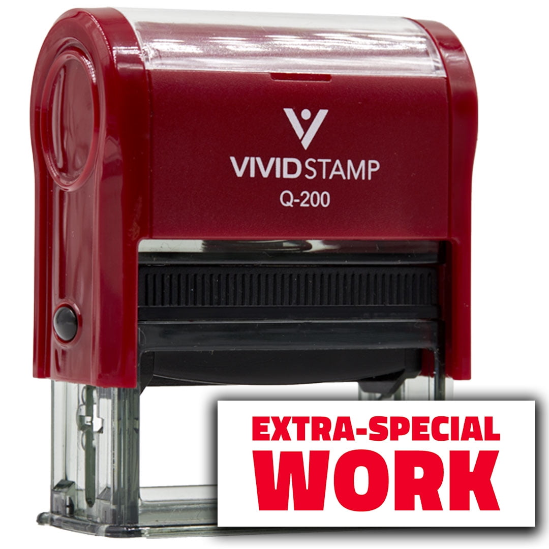 Vivid Stamp Extra-Special Work Self Inking Rubber Stamp (Red Ink) - Q ...
