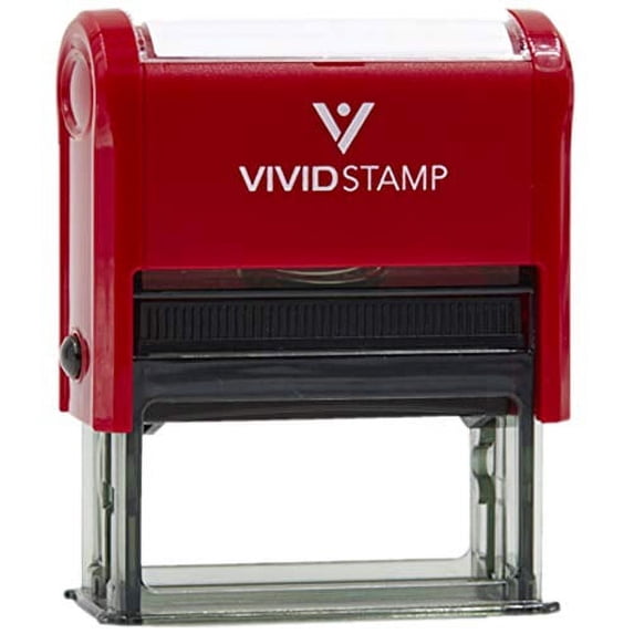 Vivid Stamp Faxed By Date Self Inking Rubber Stamp (Red Ink) Medium ...