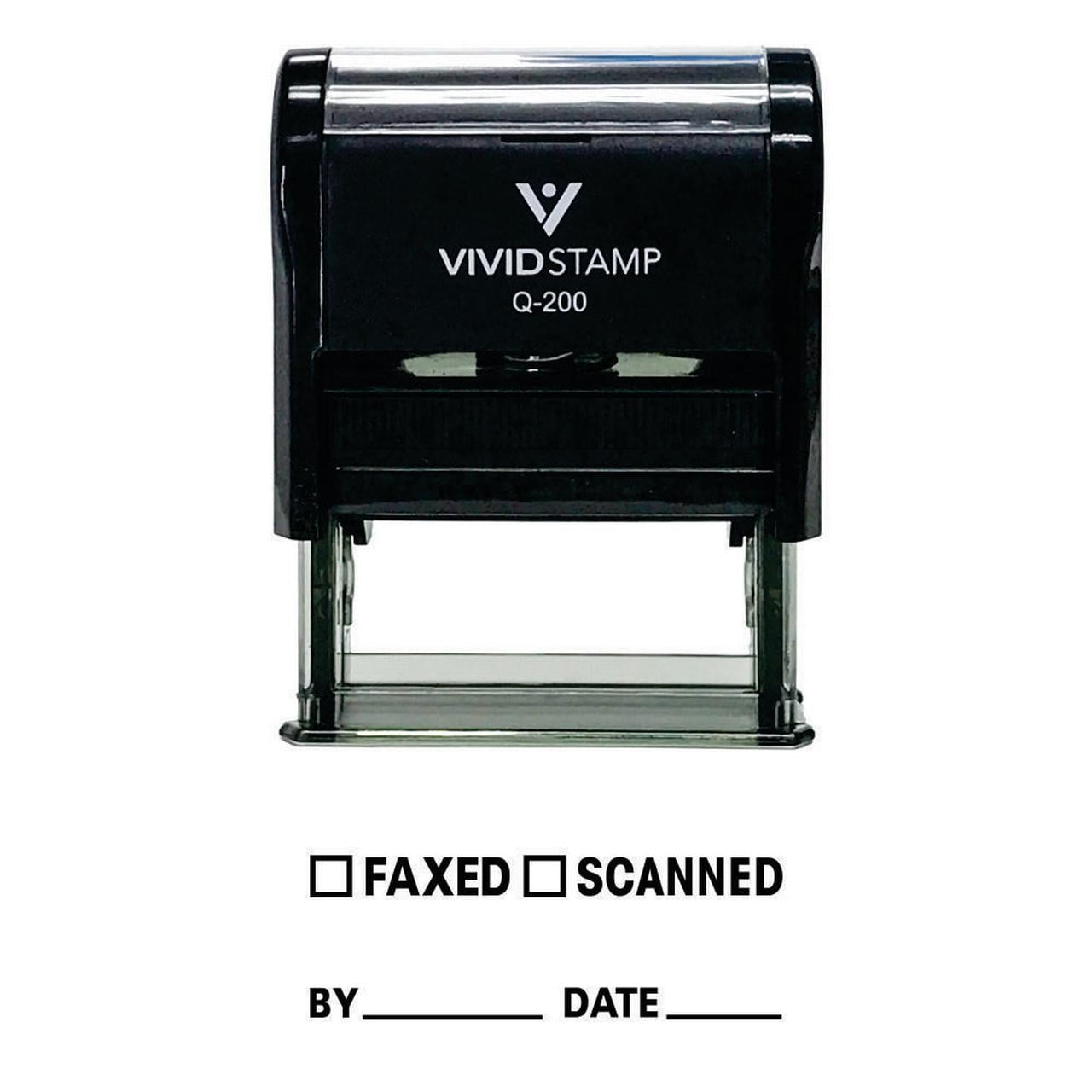 Vivid Stamp Faxed Scanned By Date Self Inking Rubber Stamp (Black Ink ...