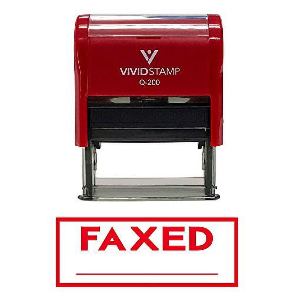 Vivid Stamp Faxed Self-Inking Office Rubber Stamp (Red) - Large ...