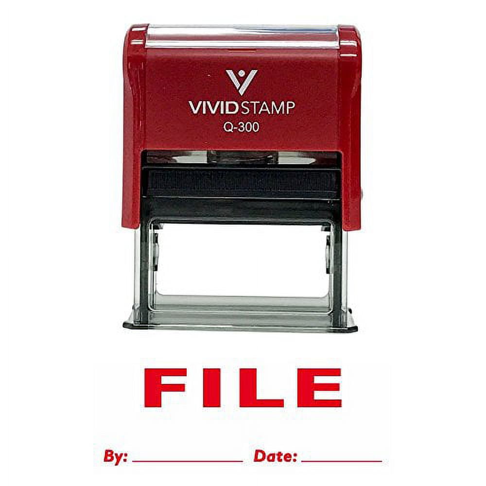 Vivid Stamp File By Date Self Inking Rubber Stamp (Red Ink) Medium ...
