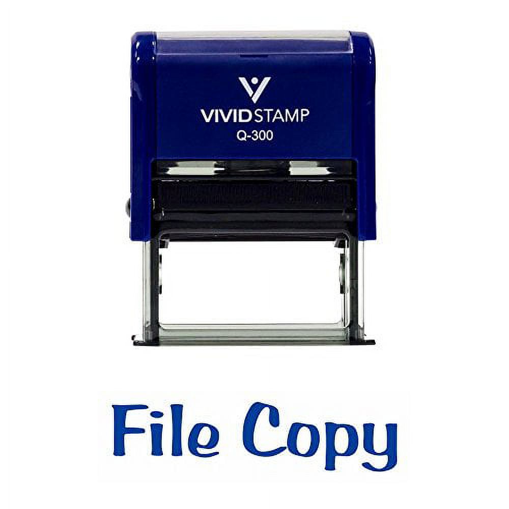 Vivid Stamp File Copy Self-Inking Office Rubber Stamp (Blue) - Large ...