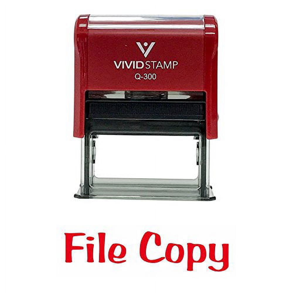 Vivid Stamp File Copy Self-Inking Office Rubber Stamp (Red) - Large ...