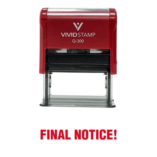 Vivid Stamp Final Notice! Office Self Inking Rubber Stamp (Red Ink ...