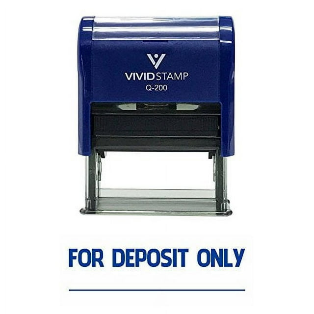 Vivid Stamp Medium Self-Inking Rubber Stamp For Deposit Only ...