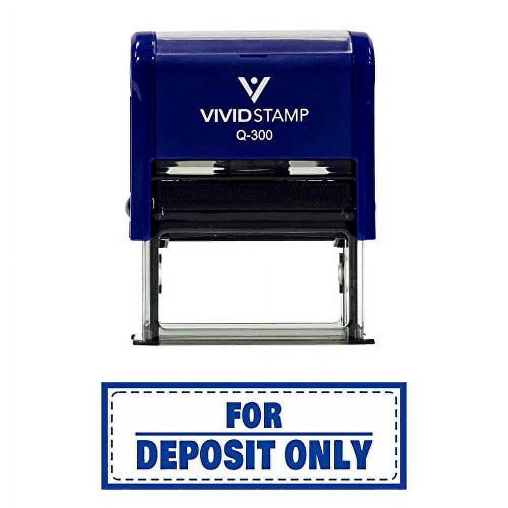 Vivid Stamp For Deposit Only W/Border Self-Inking Office Rubber Stamp ...