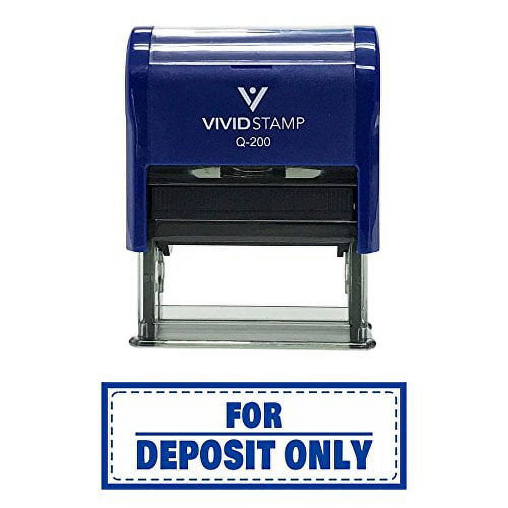 Vivid Stamp For Deposit Only W/Border Self-Inking Office Rubber Stamp ...