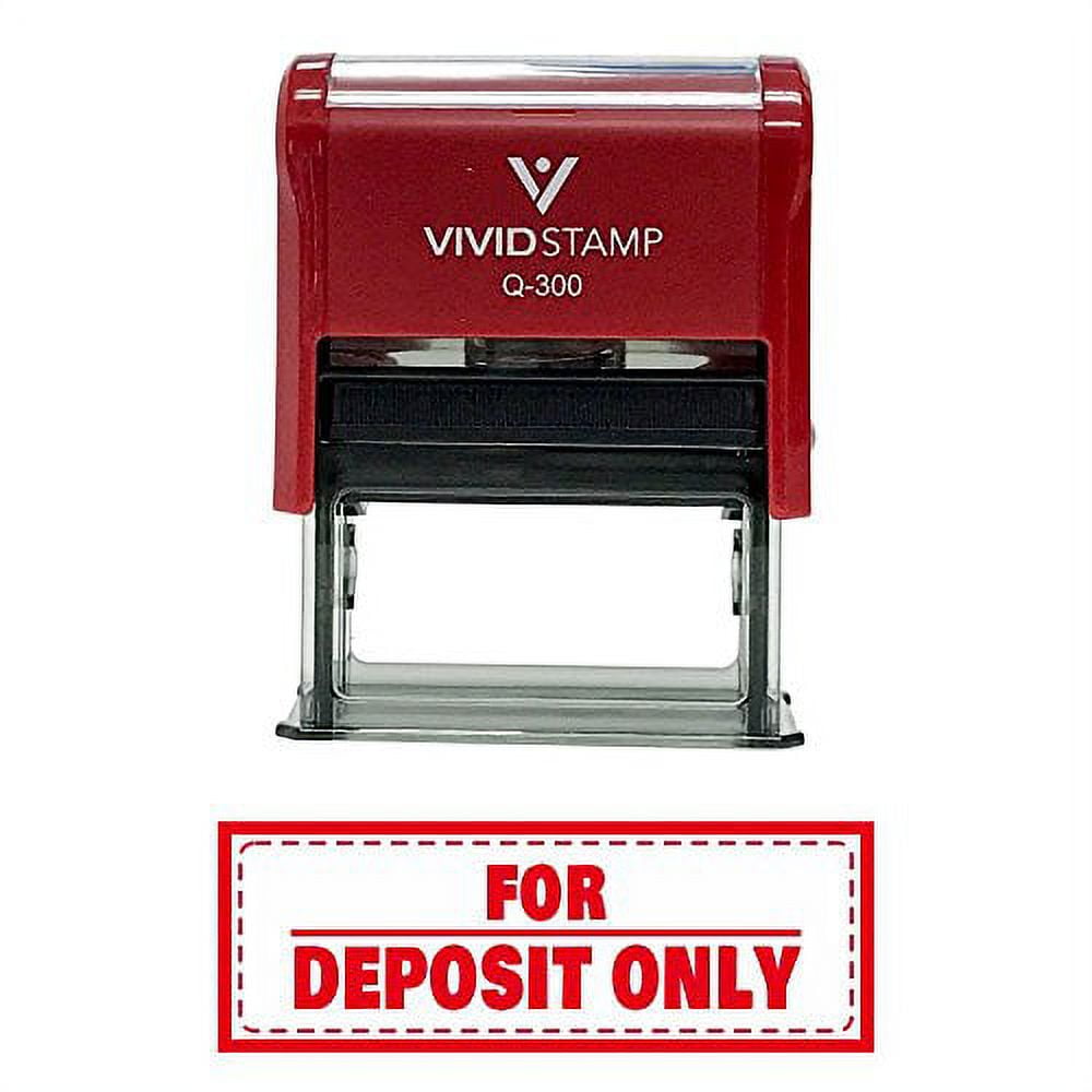 Vivid Stamp For Deposit Only W/Border Self-Inking Office Rubber Stamp ...