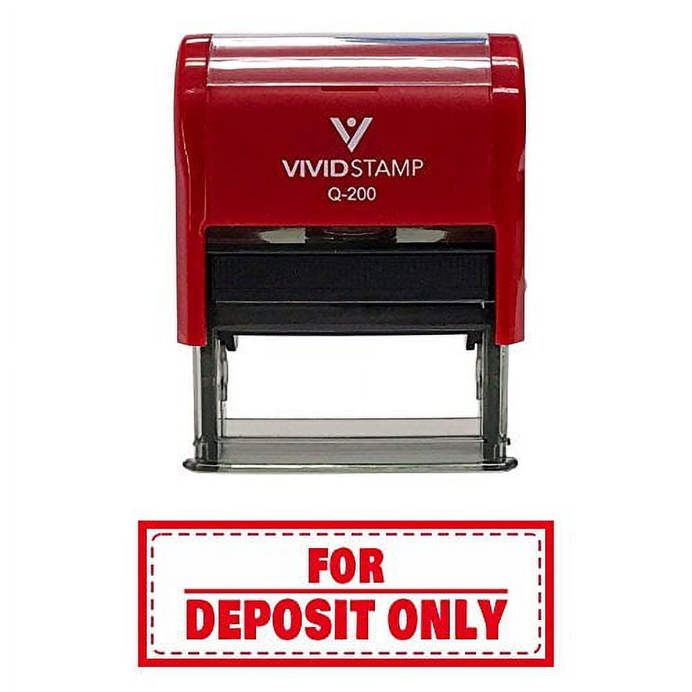 Vivid Stamp For Deposit Only W/Border Self-Inking Office Rubber Stamp ...