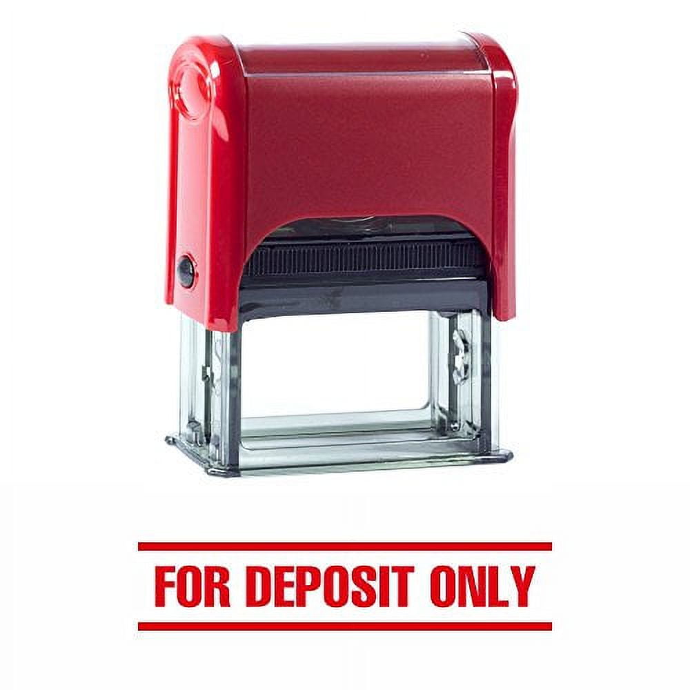 Vivid Stamp For Deposit Only with Bars Self-Inking Office Rubber Stamp ...