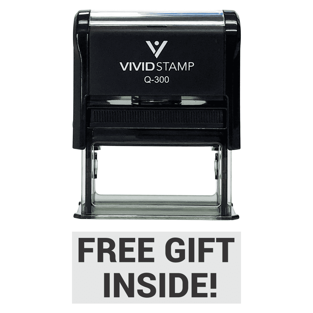 Vivid Stamp Free Gift Inside Self-Inking Office Rubber Stamp (Black ...