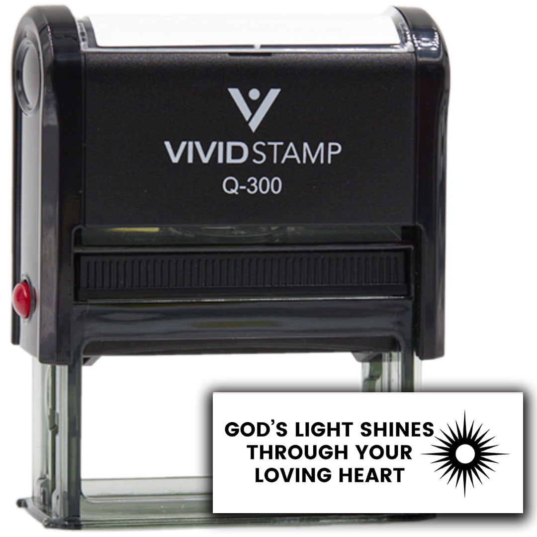 Vivid Stamp God’s Light Shines Through Your Loving Heart Self-Inking ...
