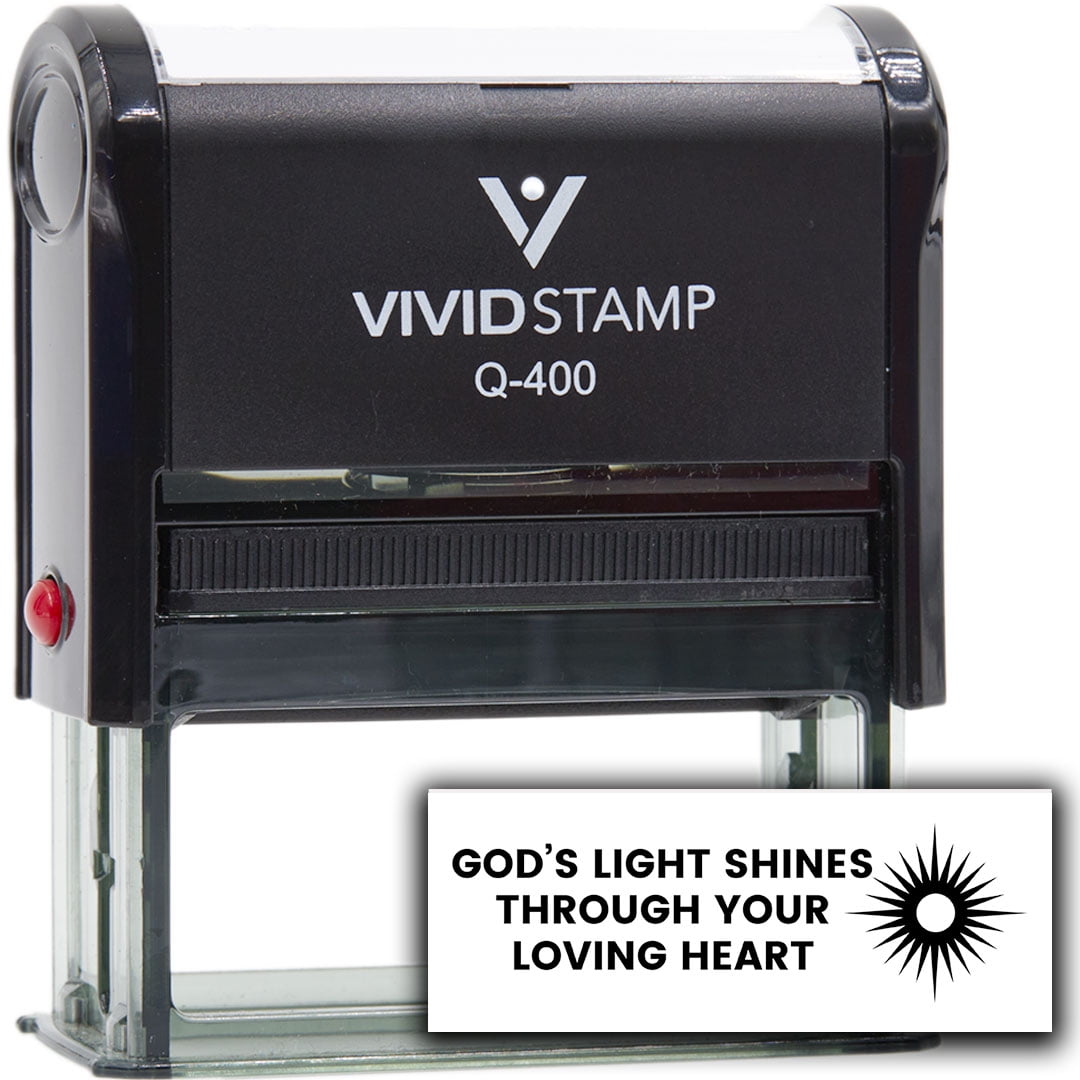 Vivid Stamp God’s Light Shines Through Your Loving Heart Self-Inking ...