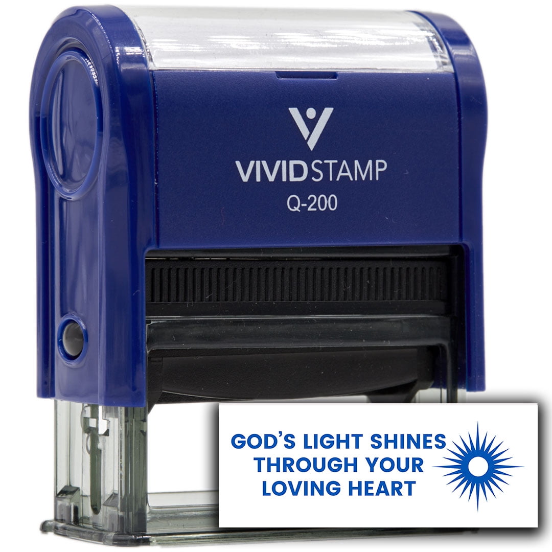Vivid Stamp God’s Light Shines Through Your Loving Heart Self-Inking ...