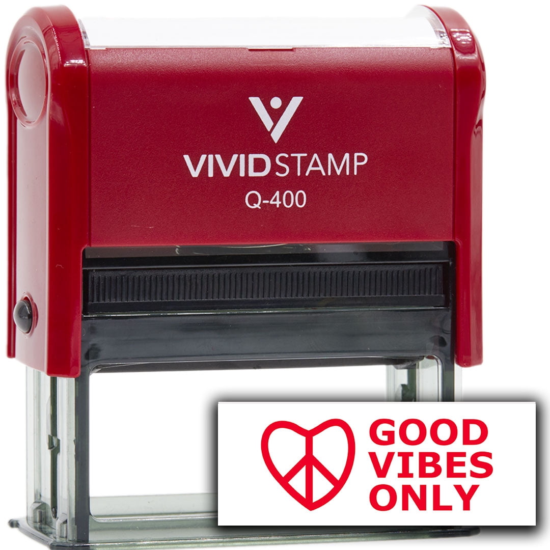 Vivid Stamp Good Vibes Only Self Inking Rubber Stamp (Red Ink) - Q-400 ...