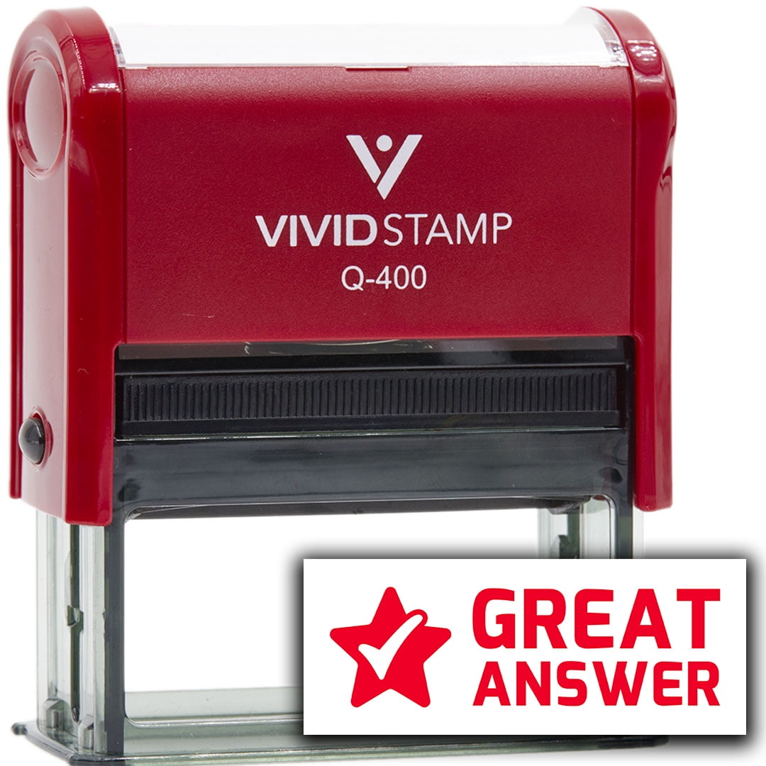 Vivid Stamp Great Answer Self Inking Rubber Stamp (Red Ink) - Q-400 ...