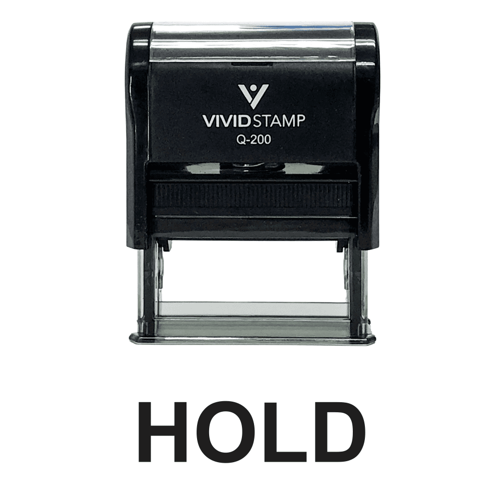 Vivid Stamp HOLD Self Inking Rubber Stamp (Black Ink) - Medium ...