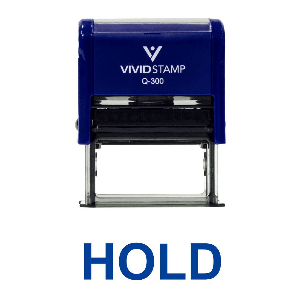 Vivid Stamp HOLD Self Inking Rubber Stamp (Blue Ink) - Large - Walmart.com